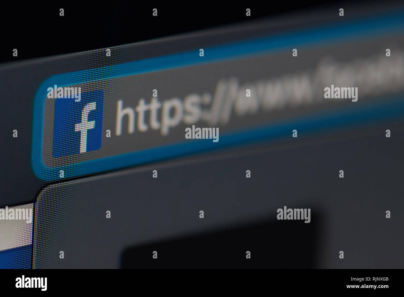 New york, USA - february 6, 2019: Facebook icon on official web page on ...