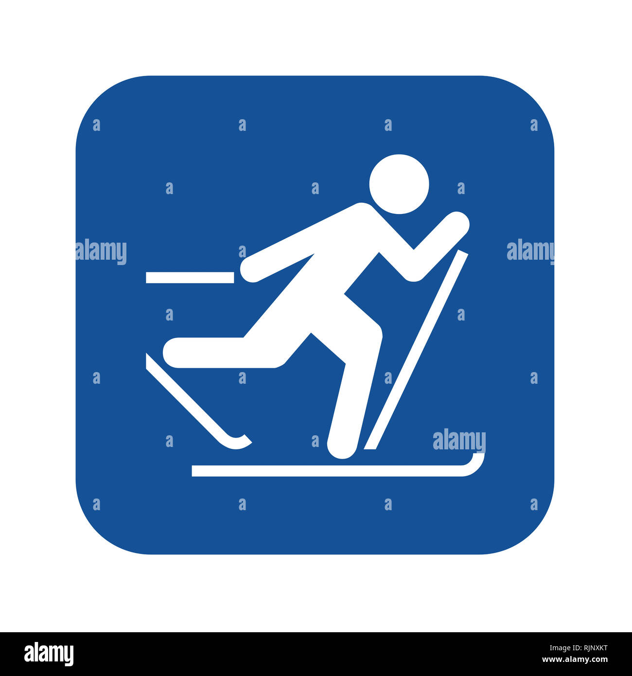 Cross country skiing symbol icon Stock Photo - Alamy