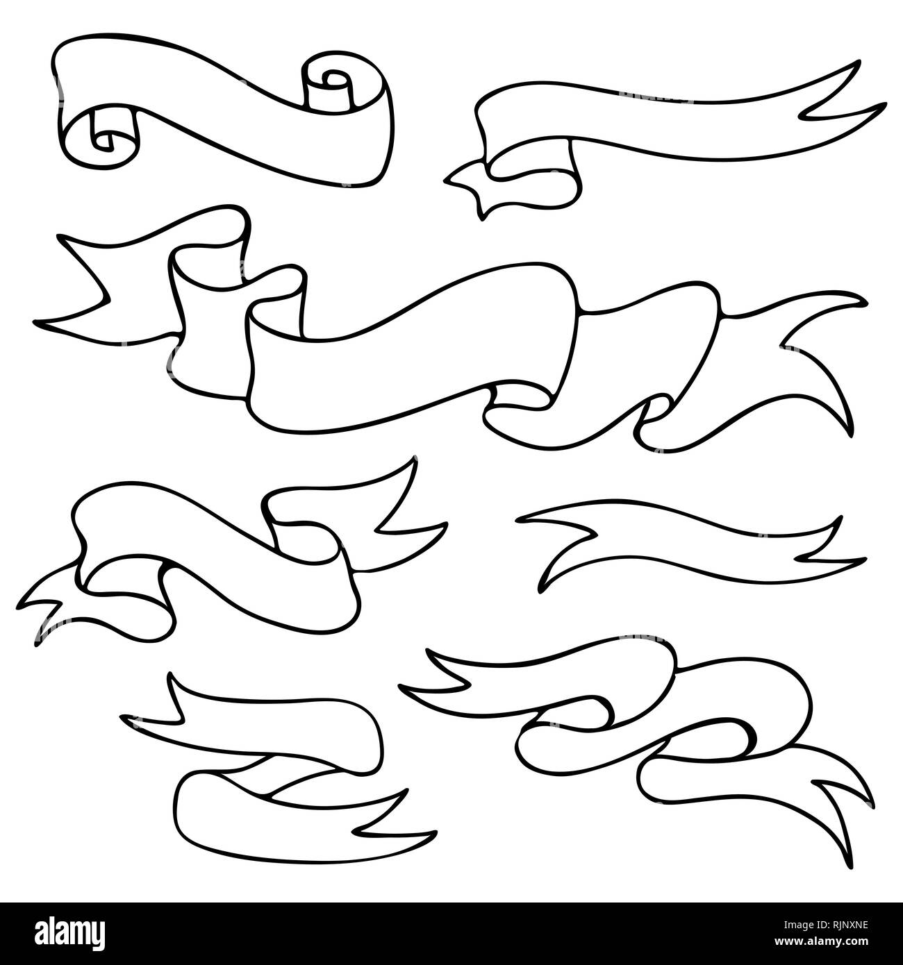 Ribbons vector vectors Black and White Stock Photos & Images - Alamy