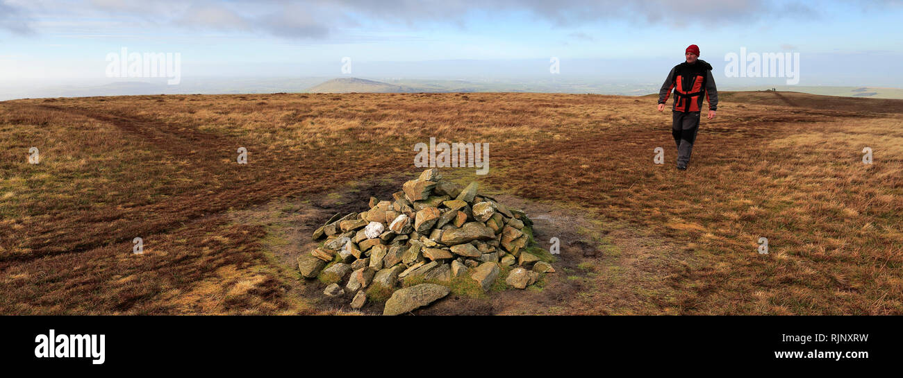 Walker at the Summit cairn on Great Sca fell, Uldale Fells, Lake ...