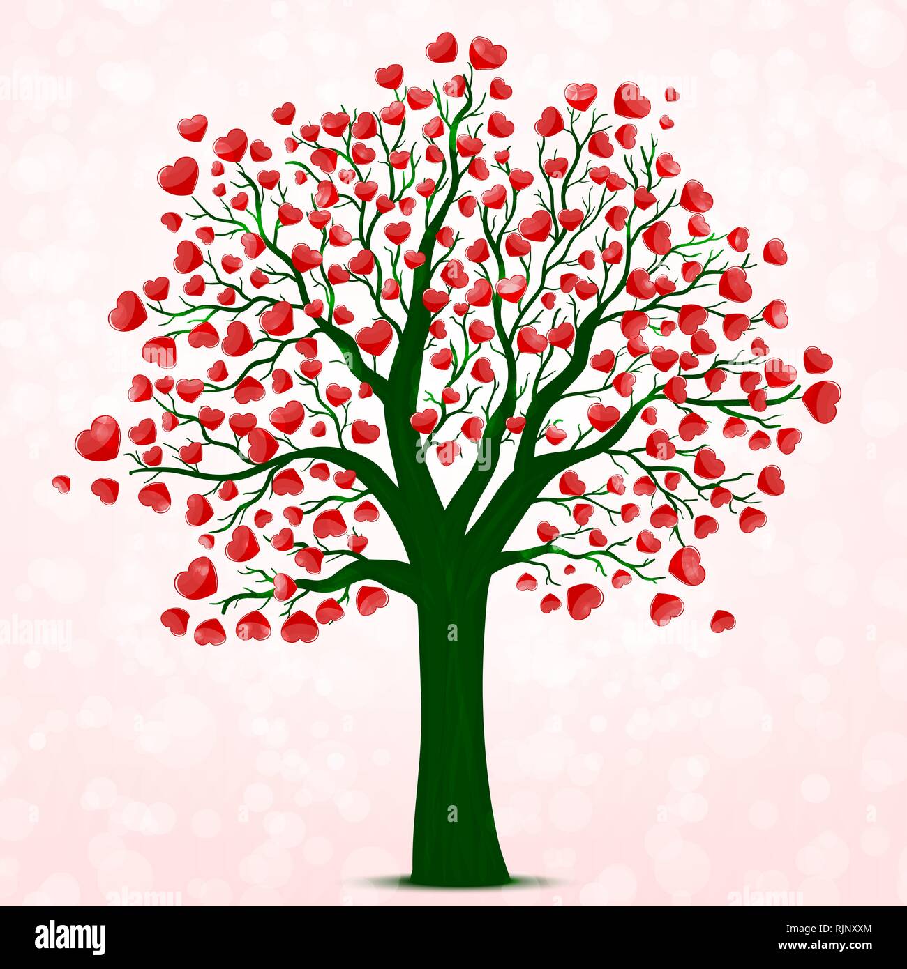 Red hearts tree vector background Stock Vector Image & Art - Alamy