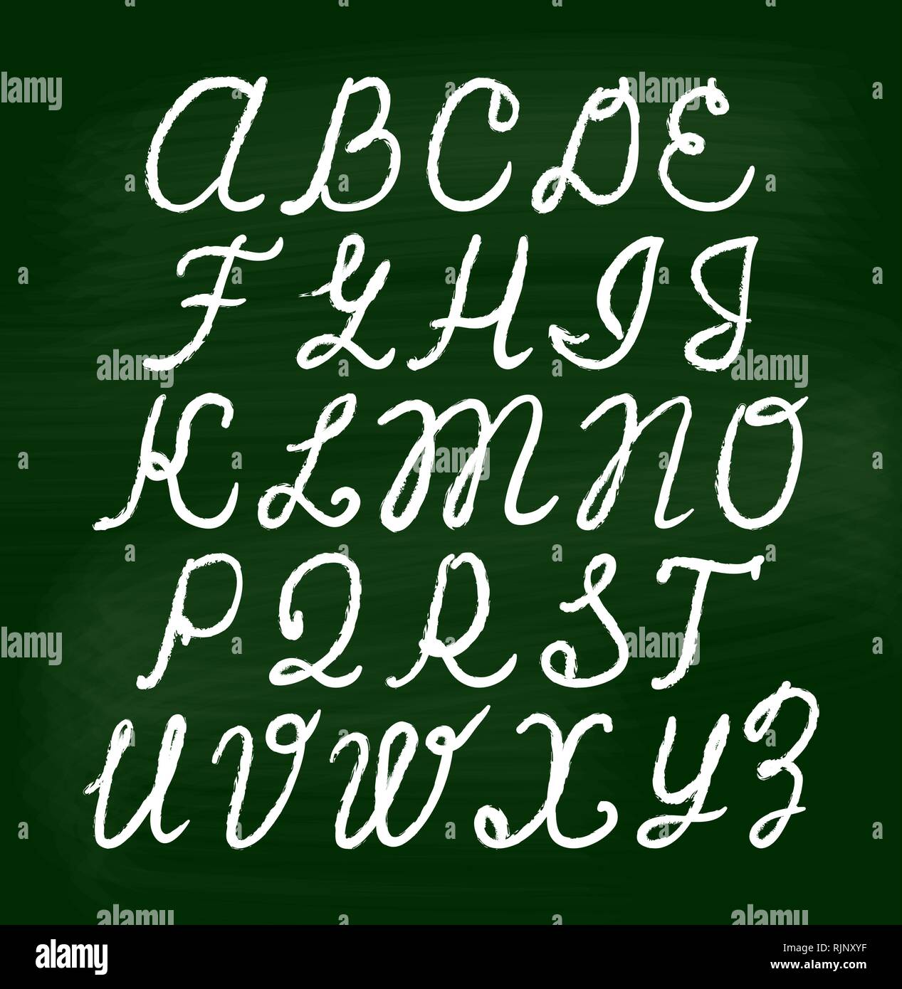 Chalk alphabet on blackboard vector Stock Vector Image & Art - Alamy