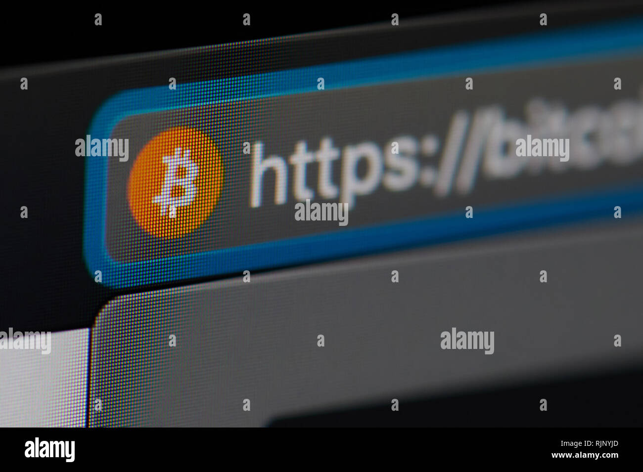 New york, USA - february 6, 2019: Bitcoin icon on official web page on ...