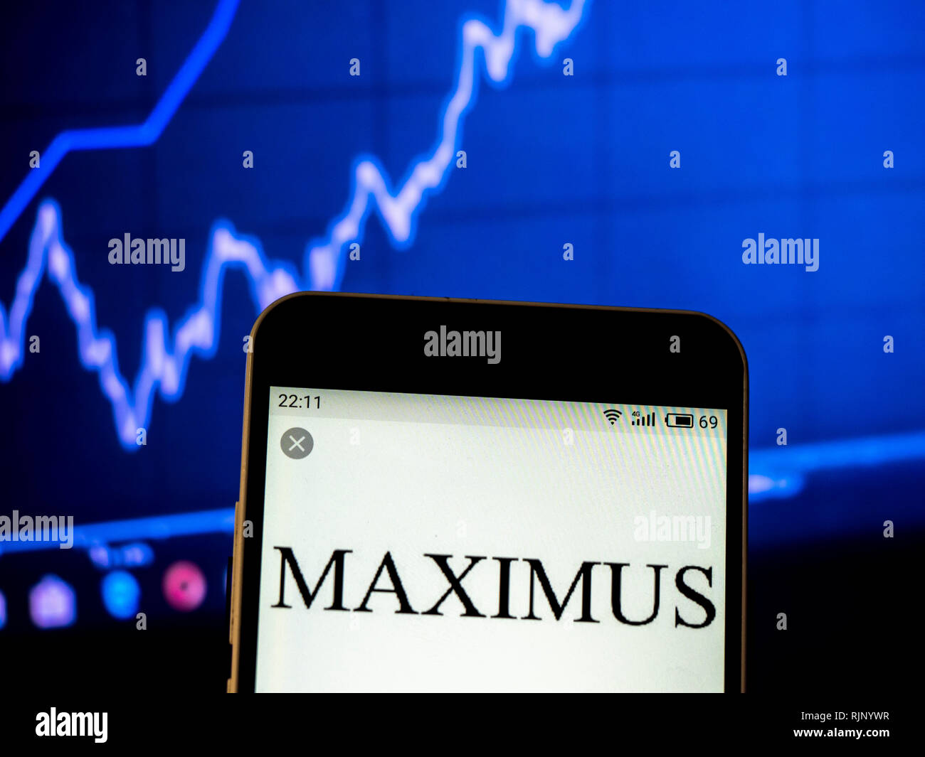 Maximus Inc. Company logo seen displayed on smart phone Stock Photo - Alamy