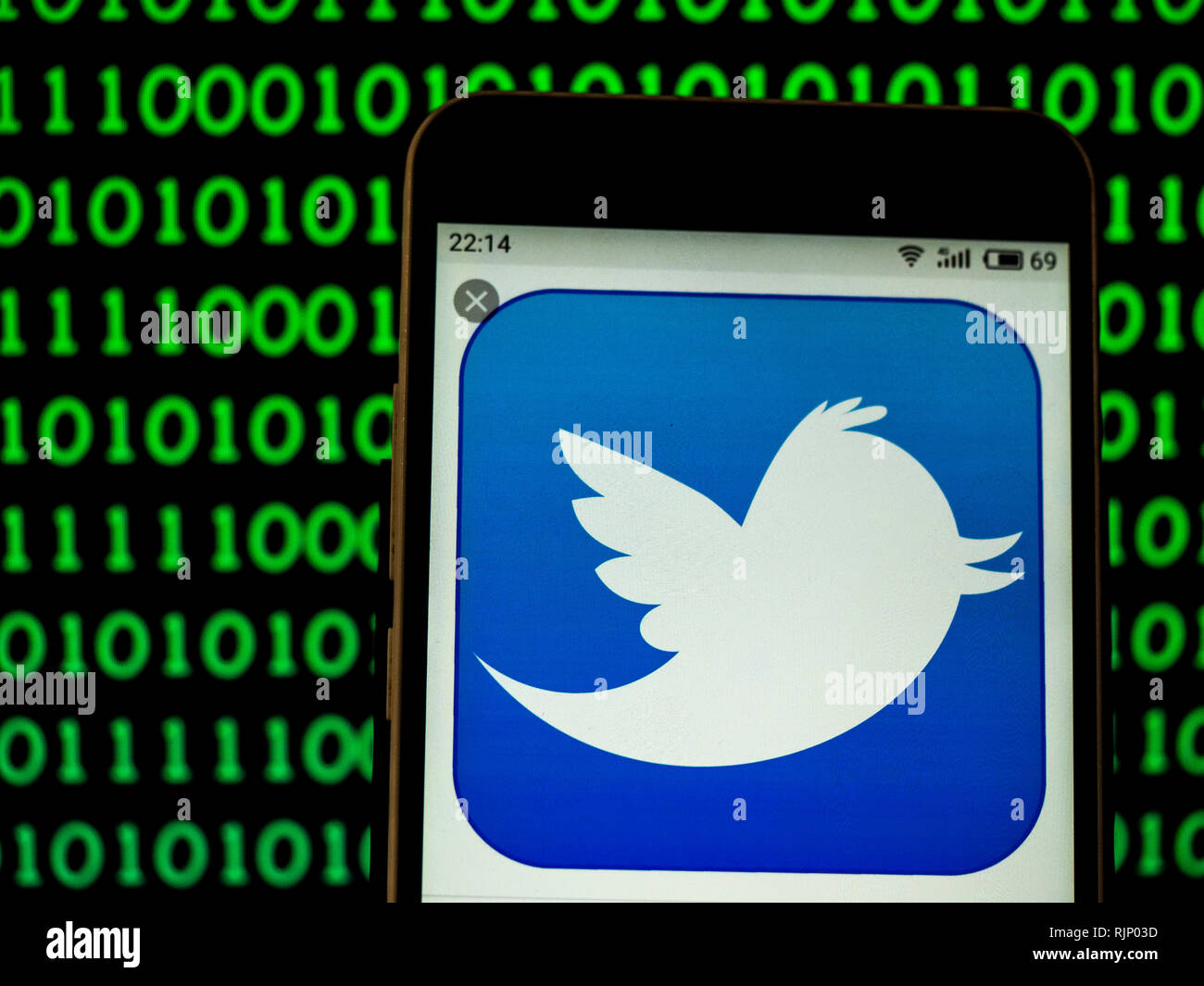 Twitter Inc. Social network company logo seen displayed on smart phone ...