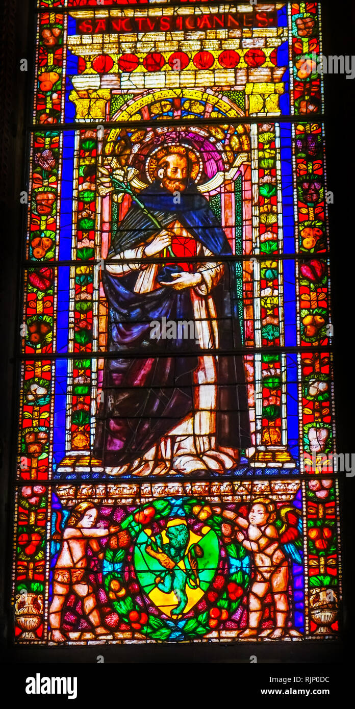 Saint Anthony Padua Liliies Stained Glass Chapel Santa Maria Novella ...