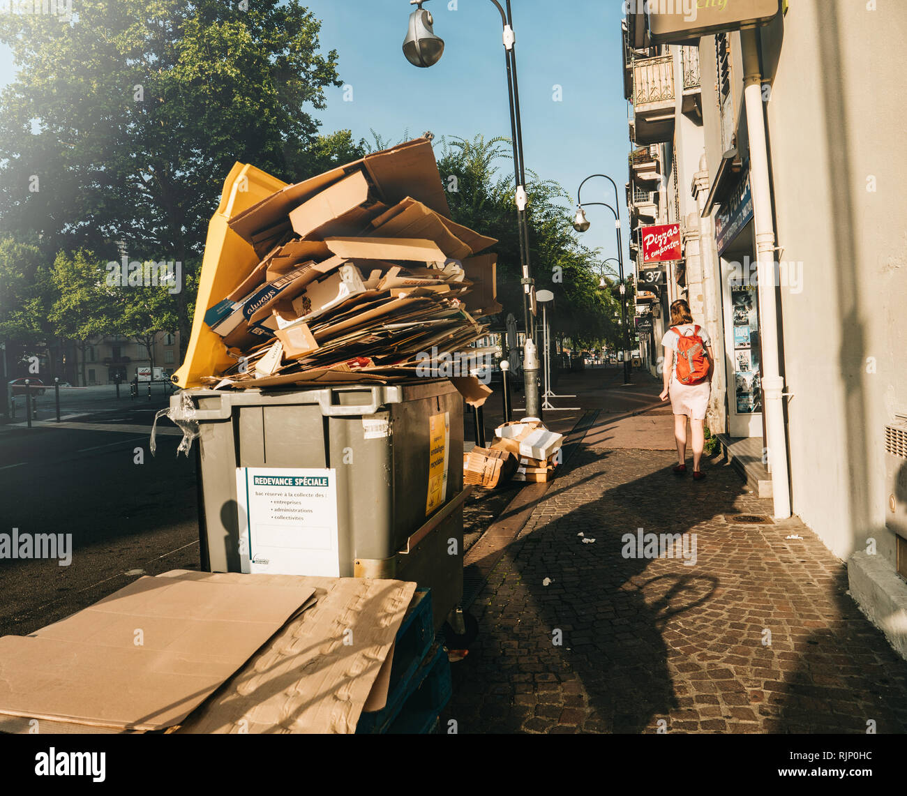 Chambery, France - Aug16, 2018: French street in Chambery with ...