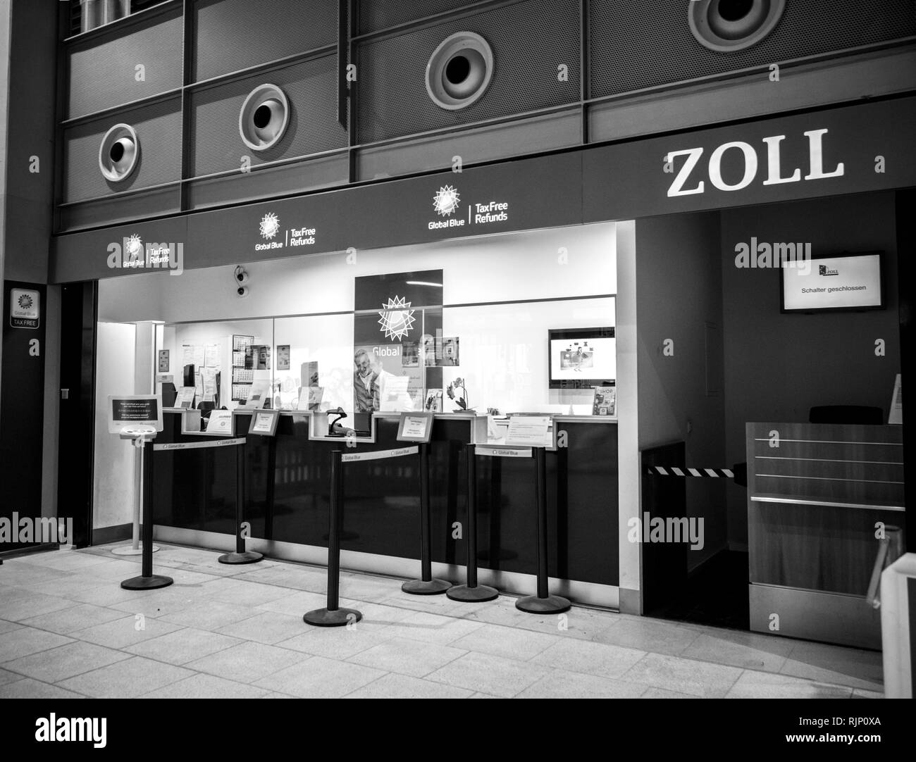 Global blue tax free Black and White Stock Photos & Images - Alamy