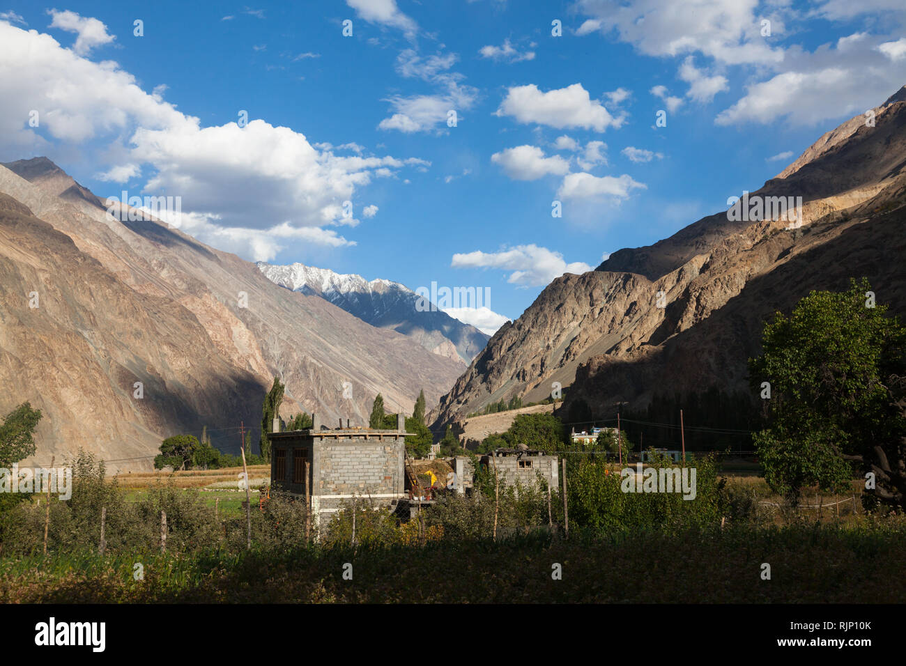 Afternoon scenery of Turtuk village located in Nubra Valley (in part ...