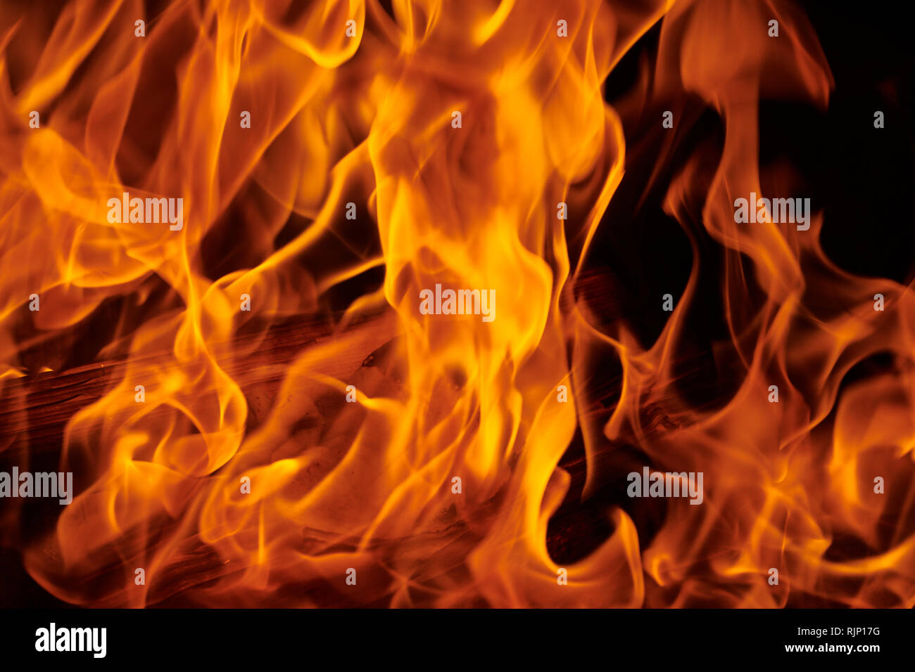 open fireplace at night Stock Photo - Alamy
