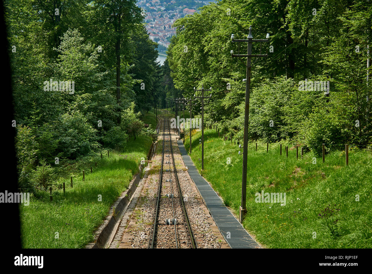 Heidelberg hill tram near castle Stock Photo - Alamy