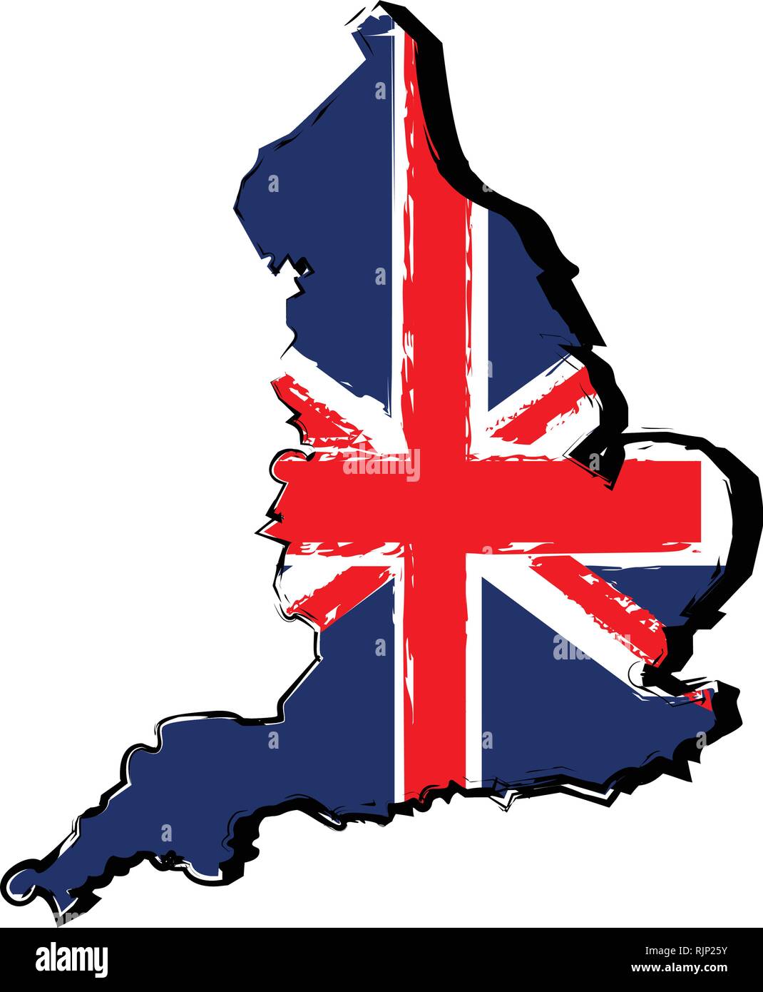 Map of United Kingdom with flag Stock Vector Image & Art - Alamy