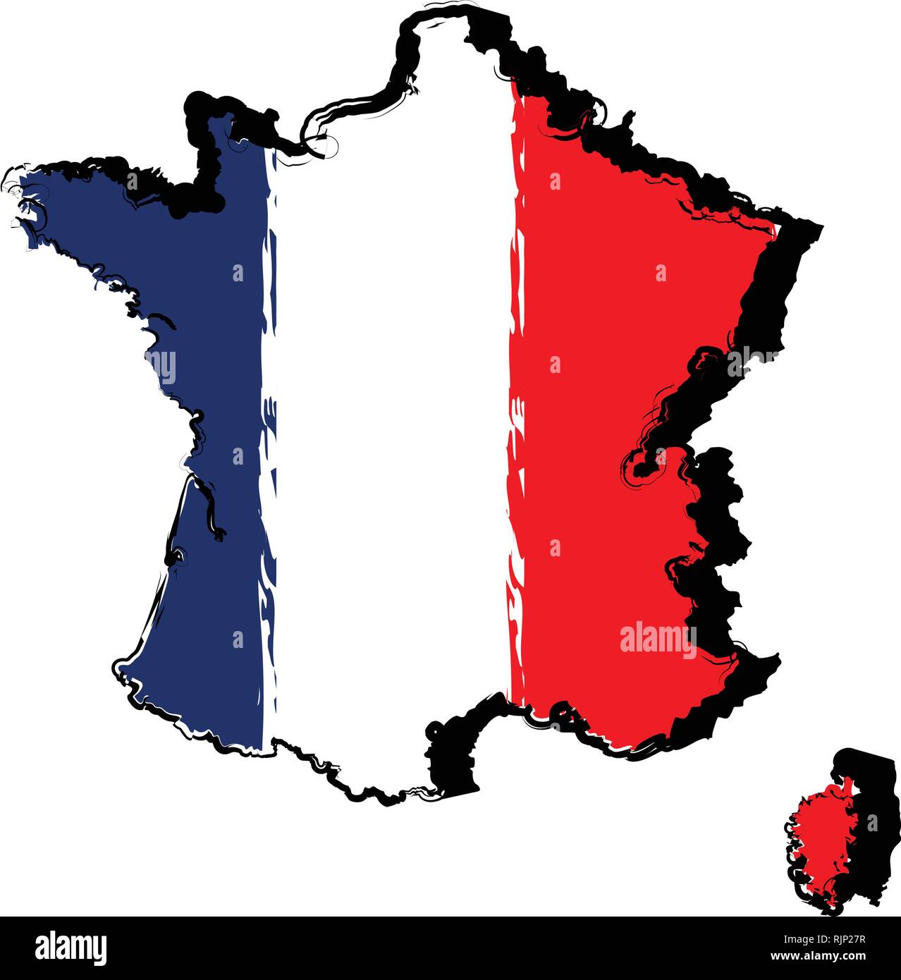 Map of France with flag Stock Vector Image & Art - Alamy