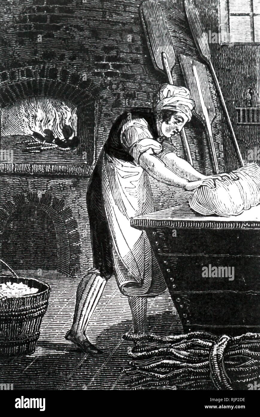 An engraving depicting a Baker. Dated 19th century Stock Photo - Alamy