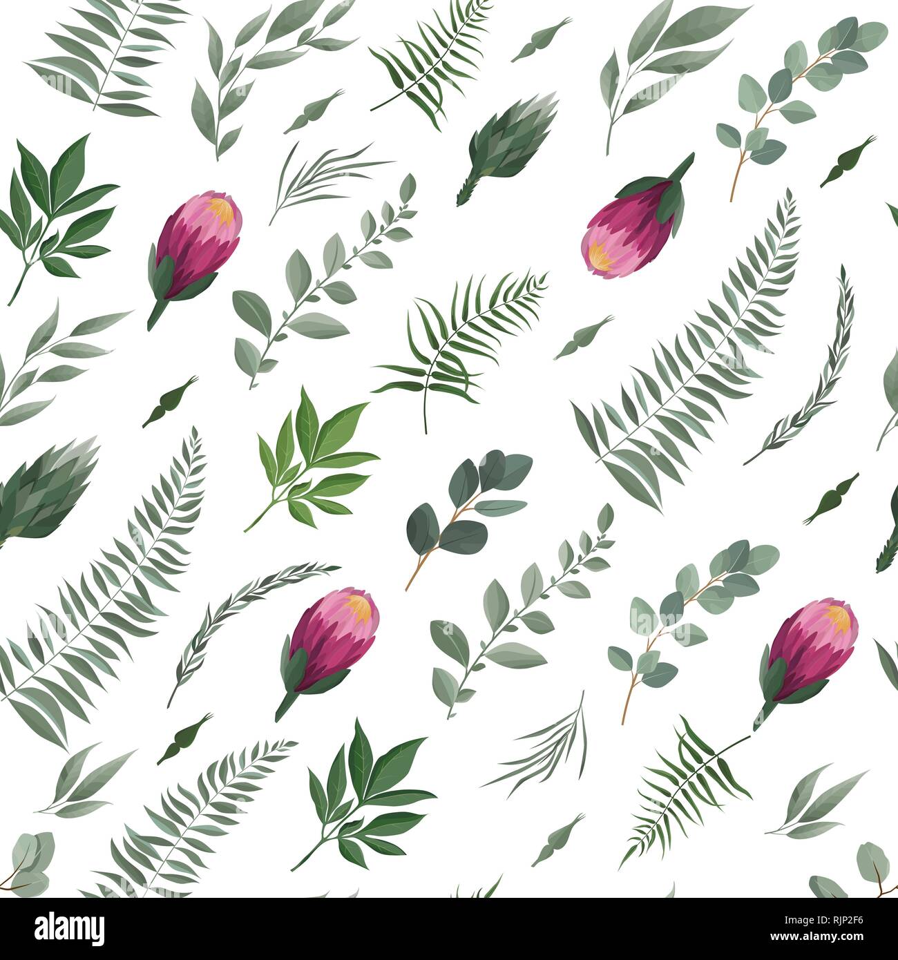 Seamless leaves pattern. Design for banner, poster, card, cover ...