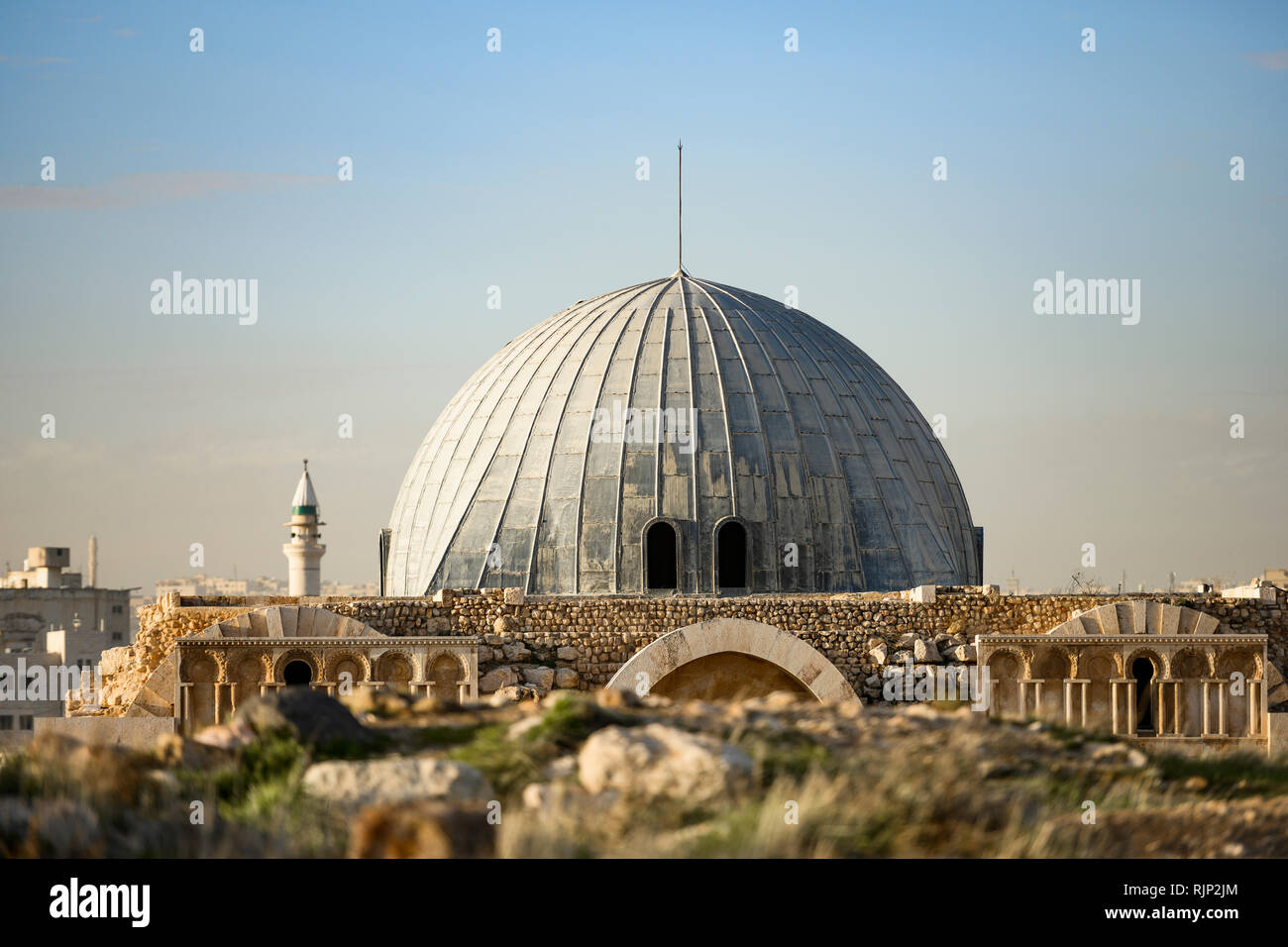 Amazing view of the beautiful Umayyad Palace in the Amman Citadel ...