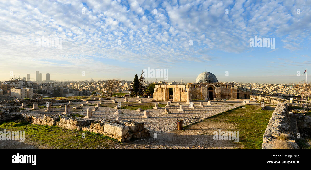 Amazing view of the beautiful Umayyad Palace in the Amman Citadel ...