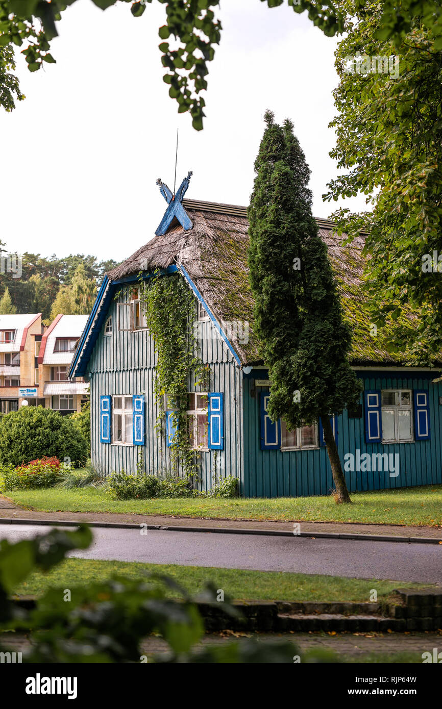 Nida. Traditional fisherman's house in Nida, Lithuania. Nida is a ...