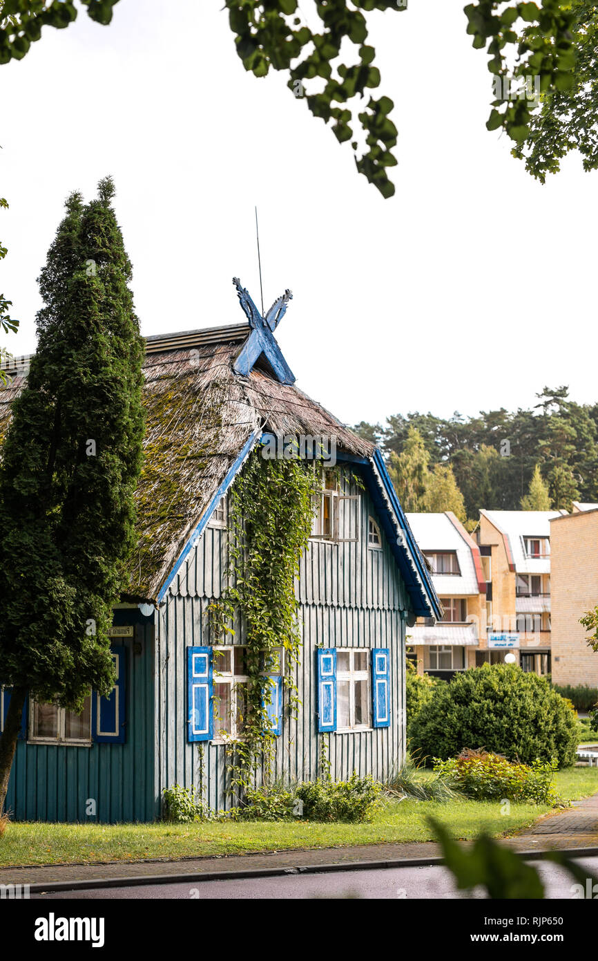 Nida. Traditional fisherman's house in Nida, Lithuania. Nida is a ...