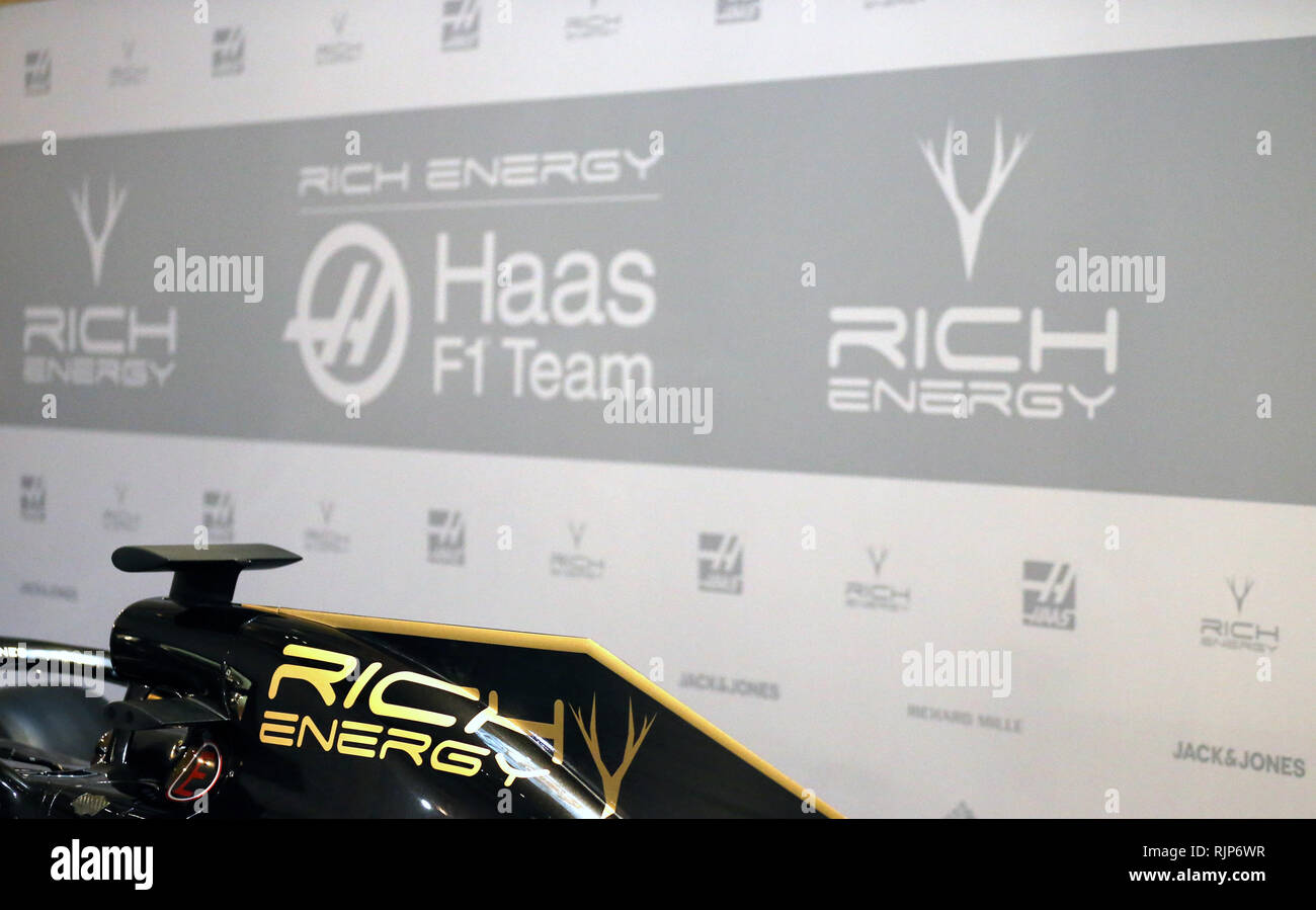 A general view of the new livery during the Rich Energy Haas F1 Team ...