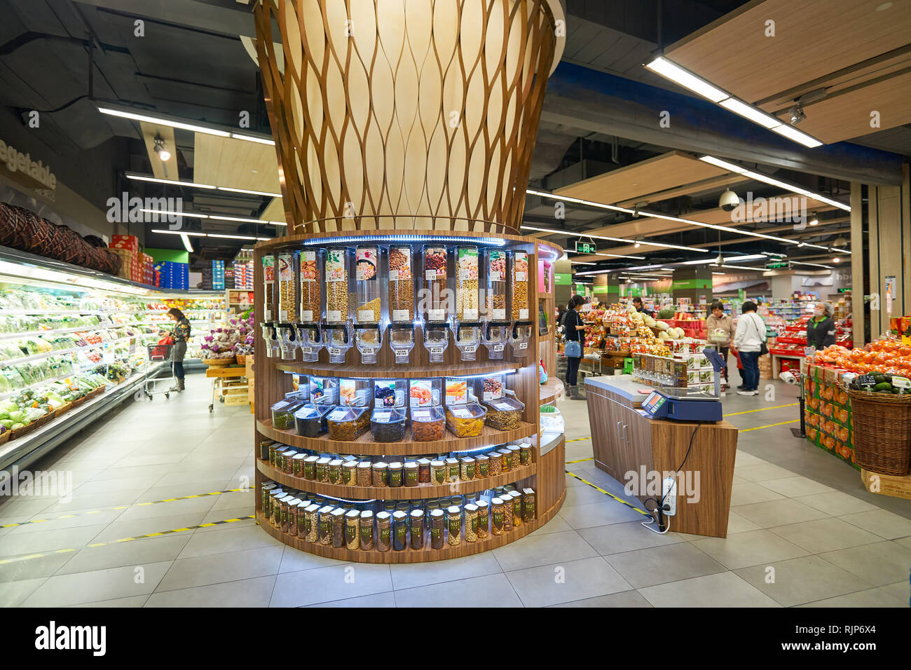 SHENZHEN, CHINA - FEBRUARY 05, 2016: interior of blt market in ShenZhen ...