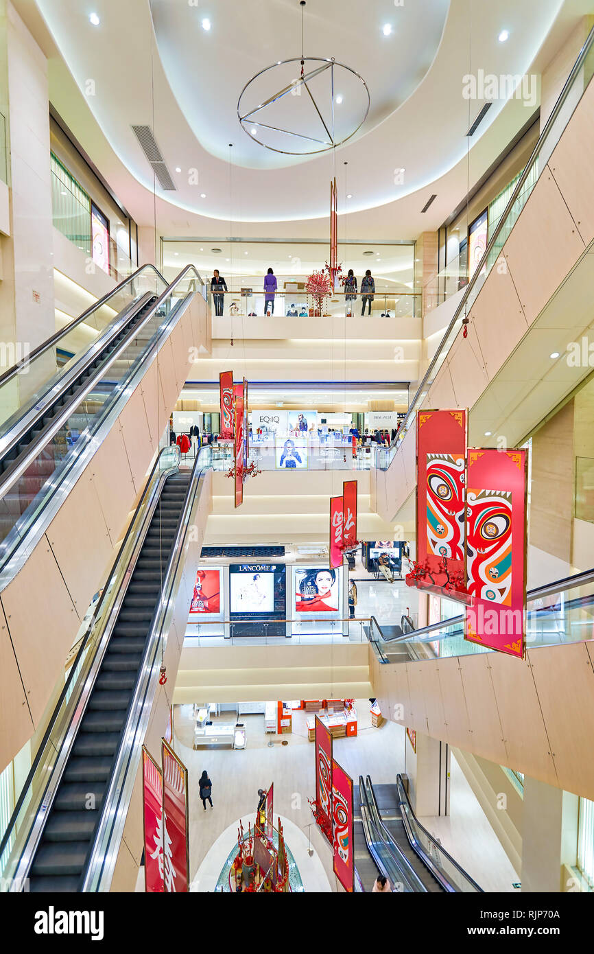 SHENZHEN, CHINA - FEBRUARY 05, 2016: interior of MixC Shopping Mall ...