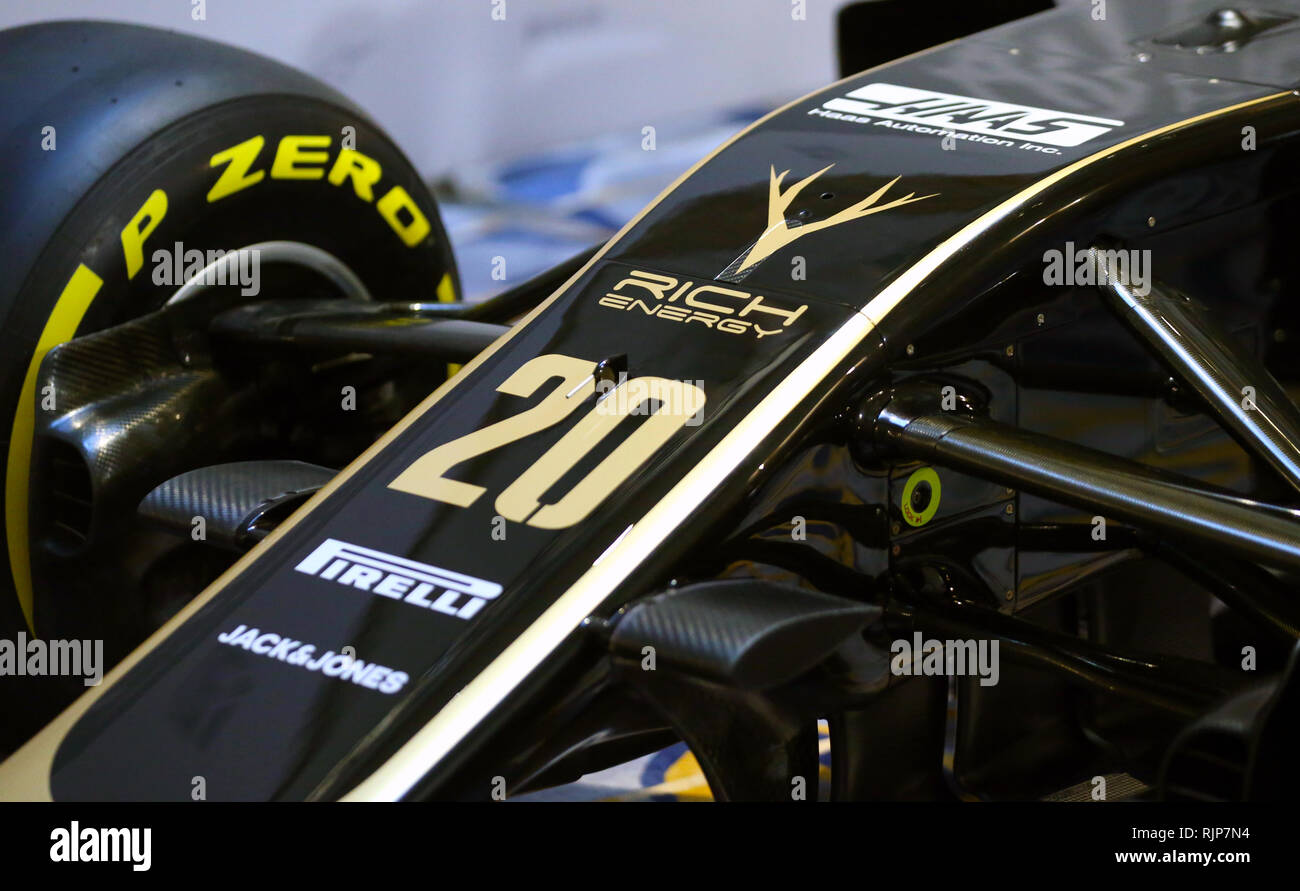 A general view of the new livery during the Rich Energy Haas F1 Team ...