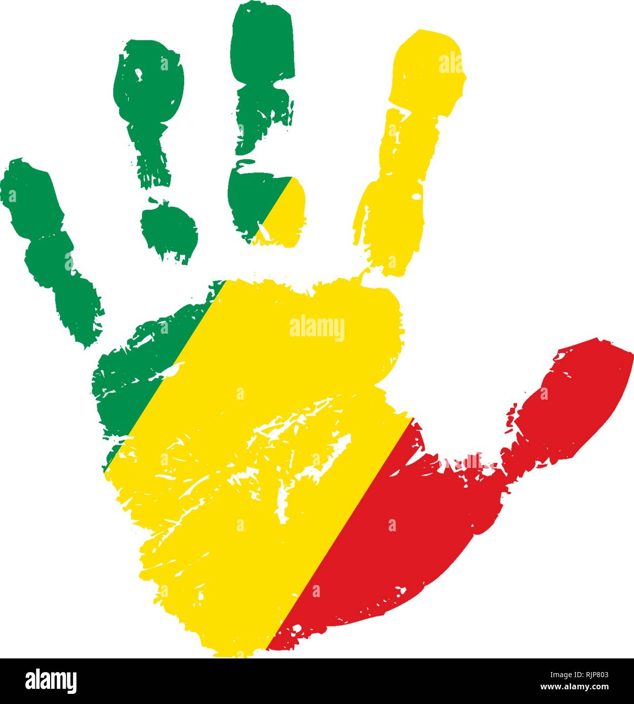 Congo flag and hand on white background. Vector illustration Stock ...
