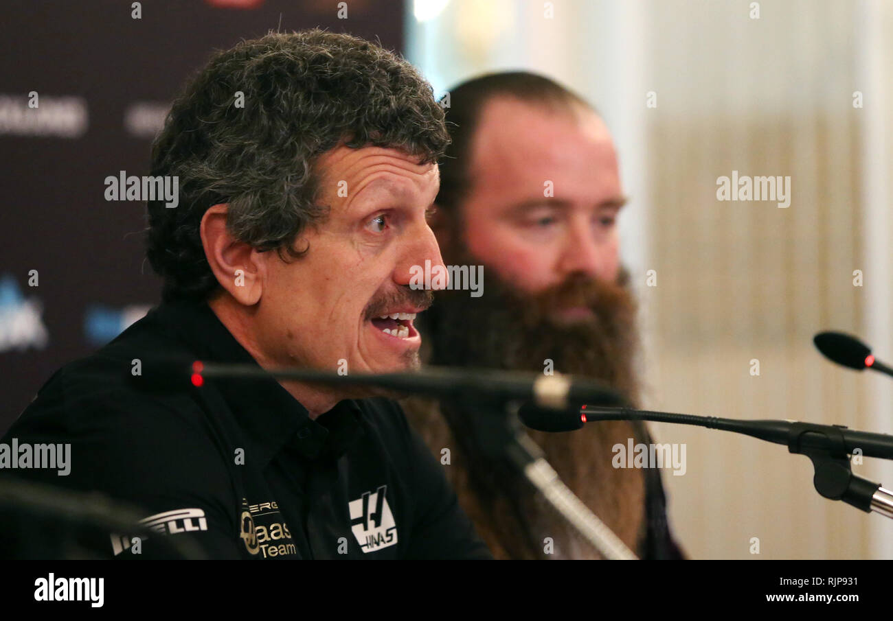 Guenther Steiner and Rich Energy CEO William Storey during the Rich ...