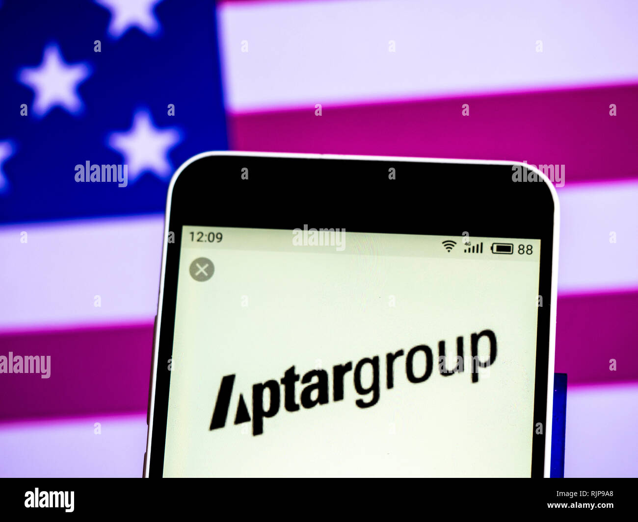 AptarGroup, Inc. Company logo seen displayed on smart phone Stock Photo ...