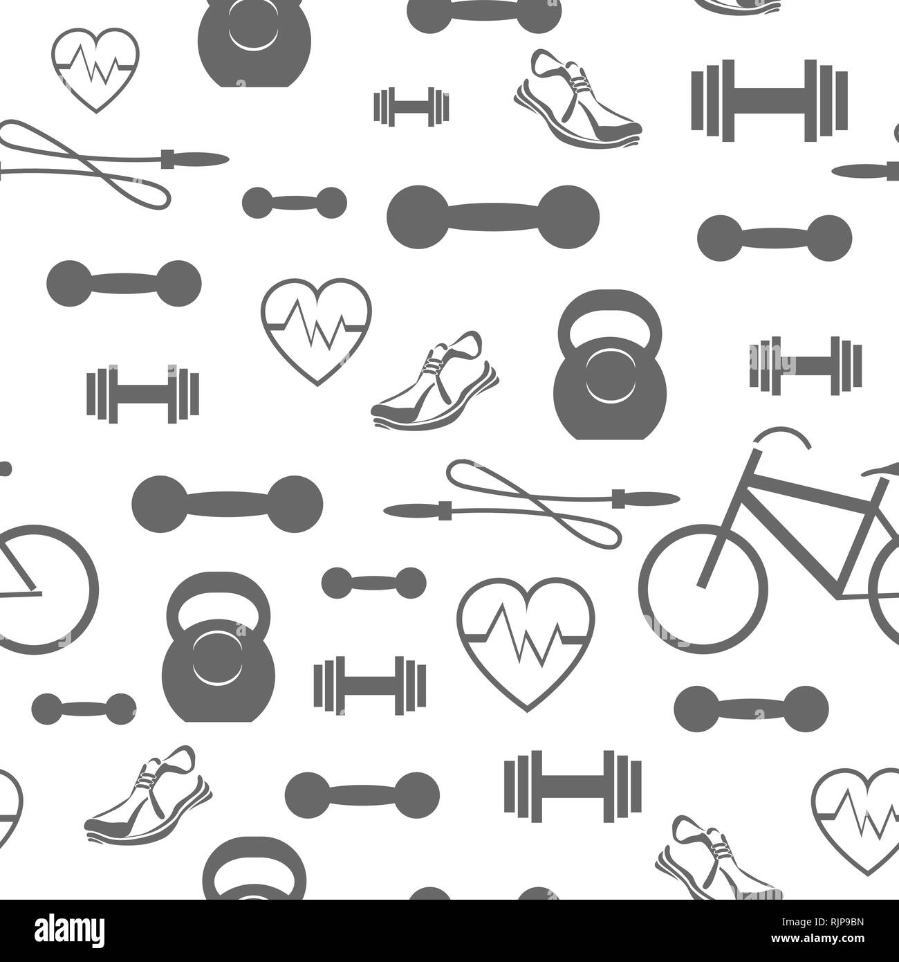 Metallic Dumbell Seamless Background. Sport Fitness Pattern Stock ...