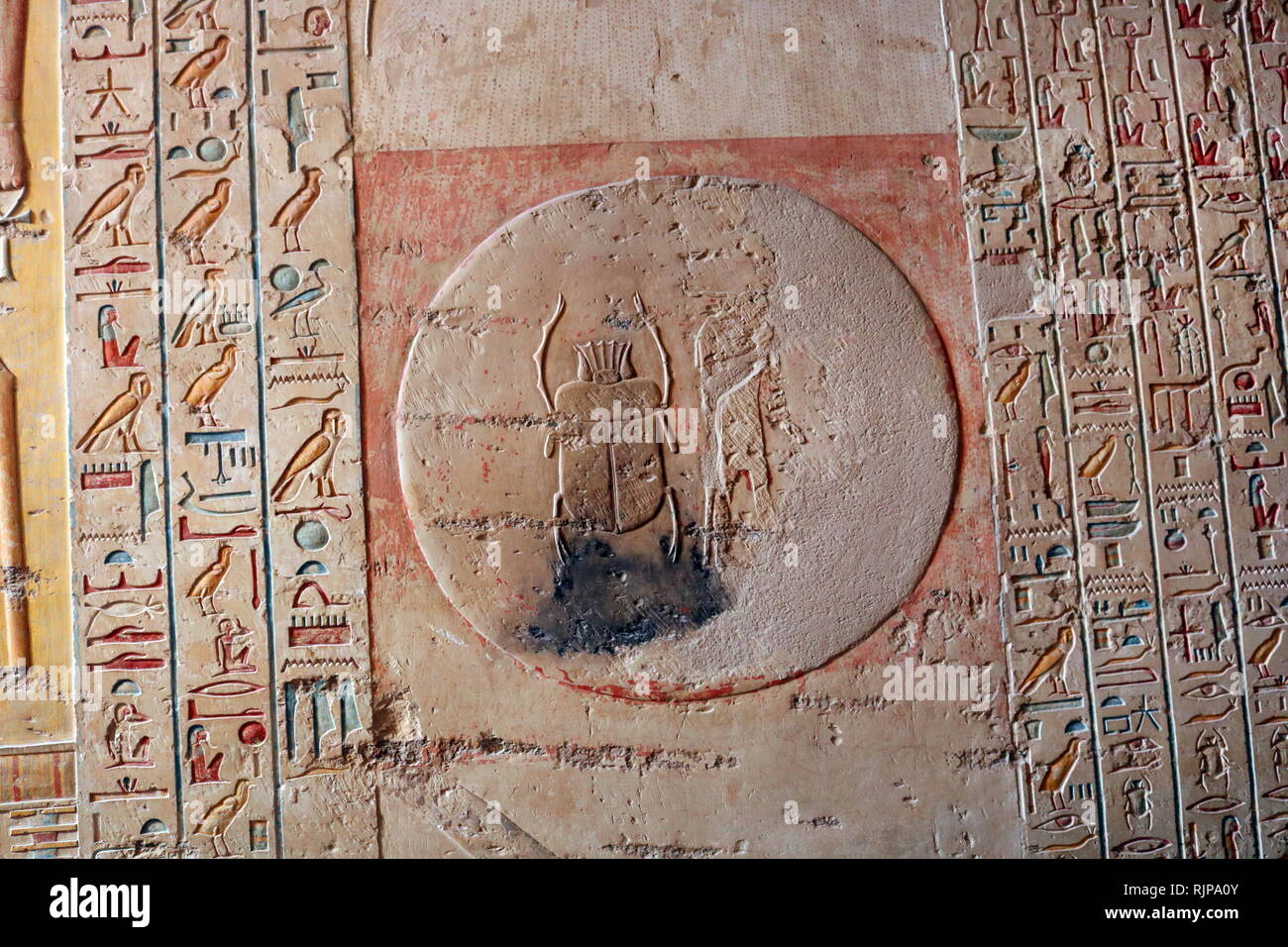 A photograph taken within Tomb KV8, located in the Valley of the Kings ...
