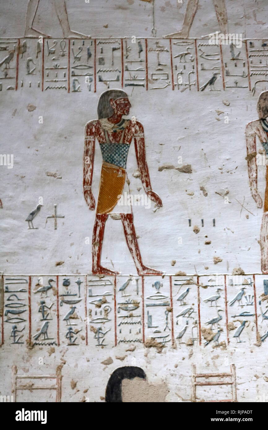 A photograph taken within Tomb KV8, located in the Valley of the Kings ...