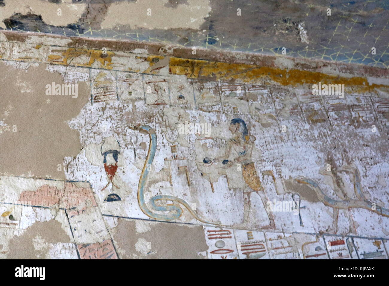 A photograph taken within Tomb KV8, located in the Valley of the Kings ...