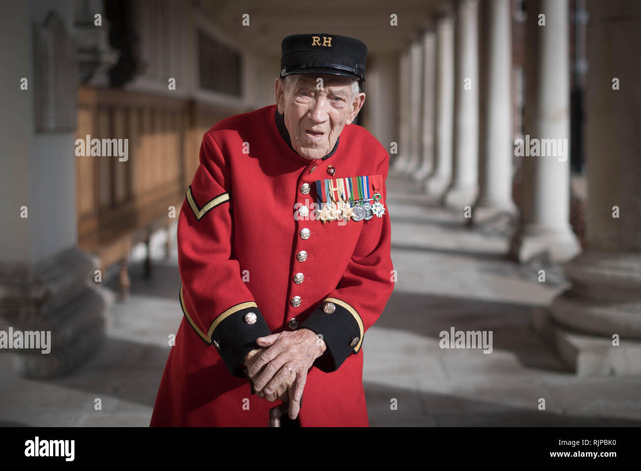 Chelsea Pensioner and D-Day Veteran, 95 year old George Skipper poses ...