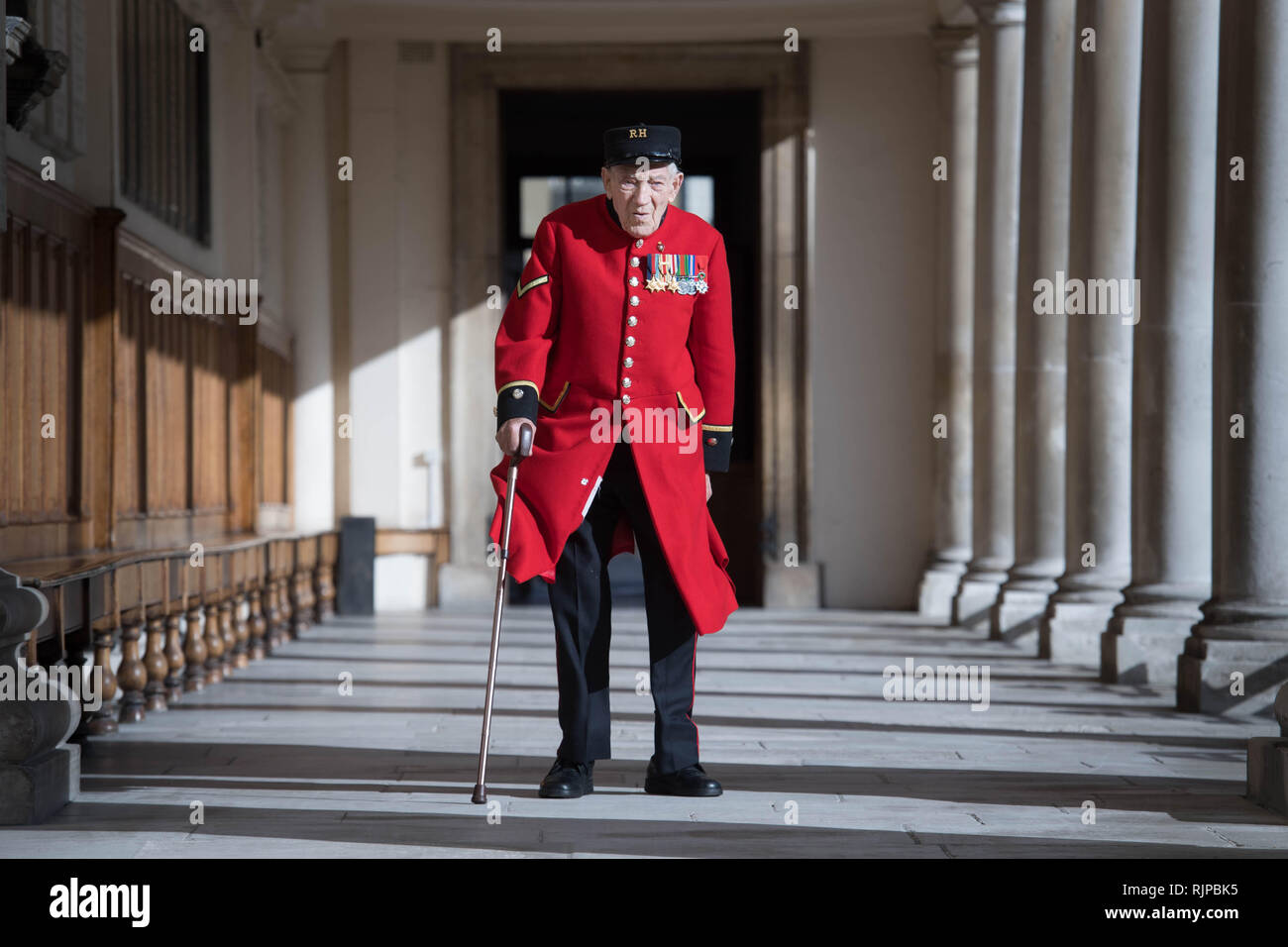 Chelsea Pensioner and D-Day Veteran, 95 year old George Skipper poses ...