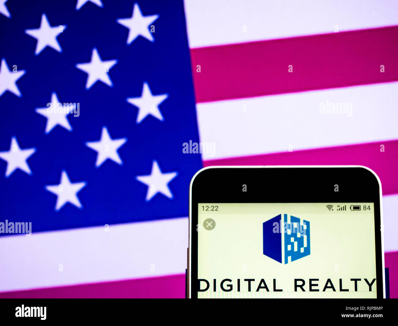 Digital Realty Real estate investment trust company logo seen displayed ...