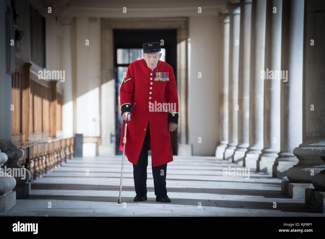 Chelsea Pensioner and D-Day Veteran, 95 year old George Skipper poses ...
