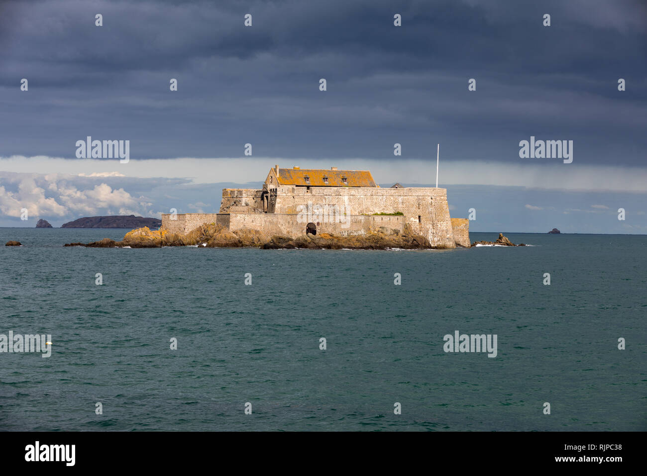 View of the Fort National in Saint Malo a tidal island in the English ...