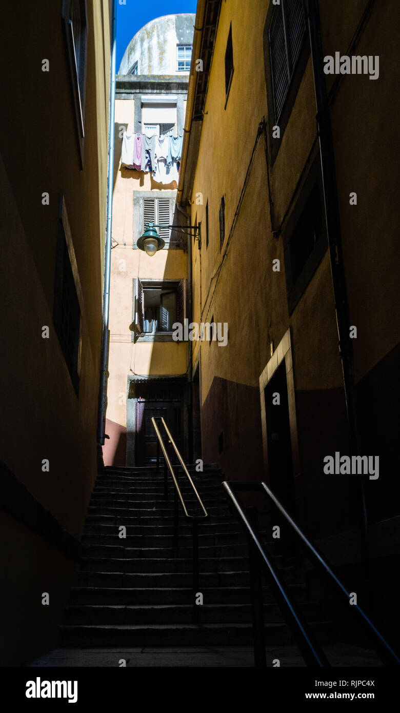 street of porto with stairs city of portugal vertical Stock Photo - Alamy
