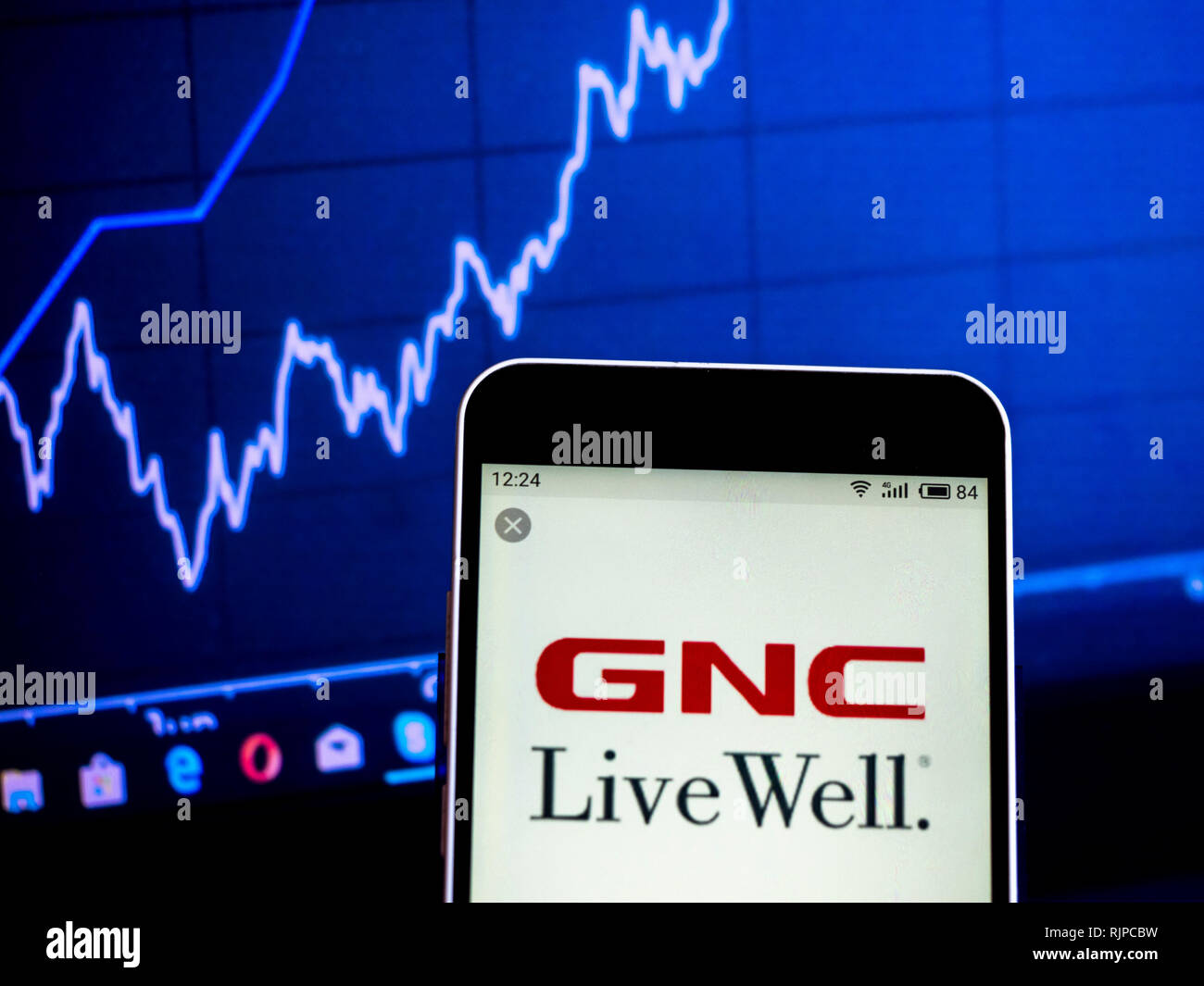 GNC Company logo seen displayed on smart phone Stock Photo - Alamy