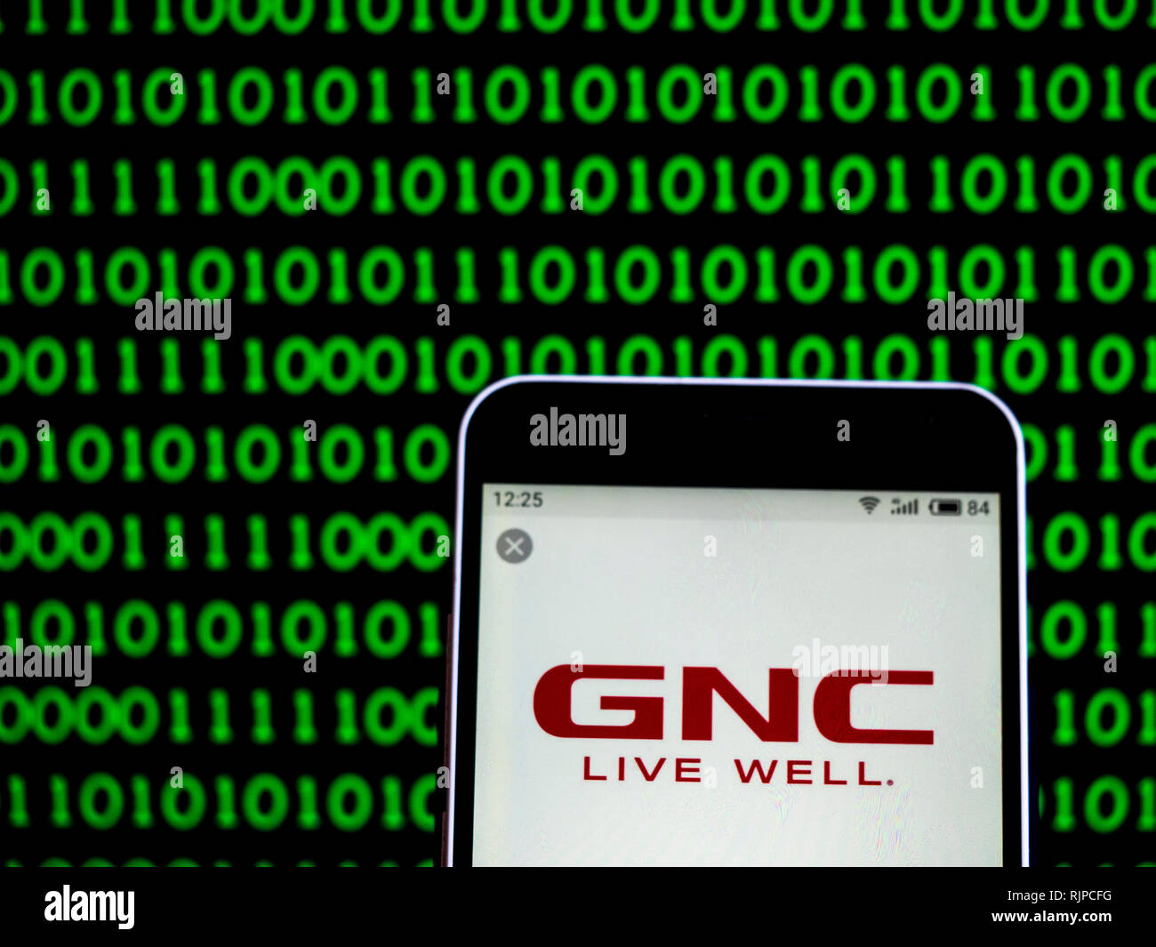 GNC Company logo seen displayed on smart phone Stock Photo - Alamy