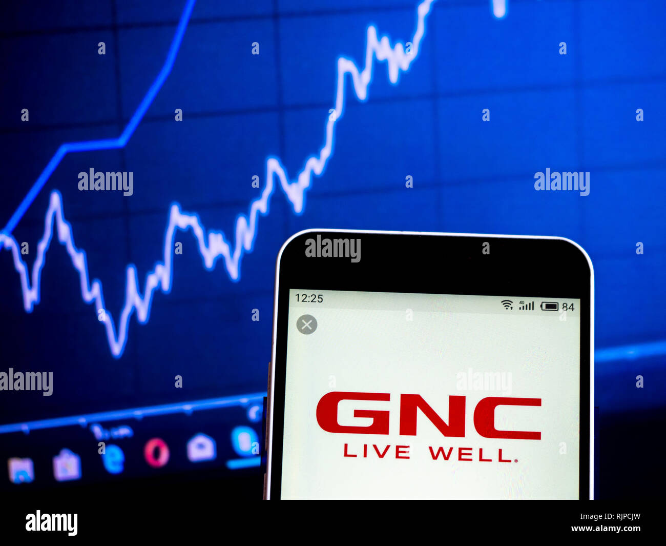 GNC Company logo seen displayed on smart phone Stock Photo - Alamy