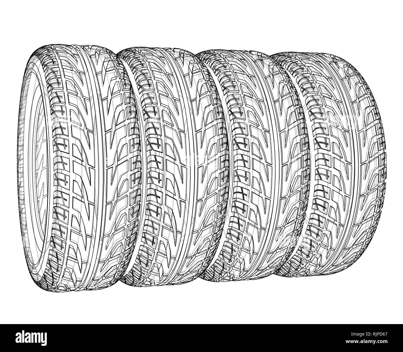 Car tires concept. Vector rendering of 3d Stock Vector Image & Art - Alamy