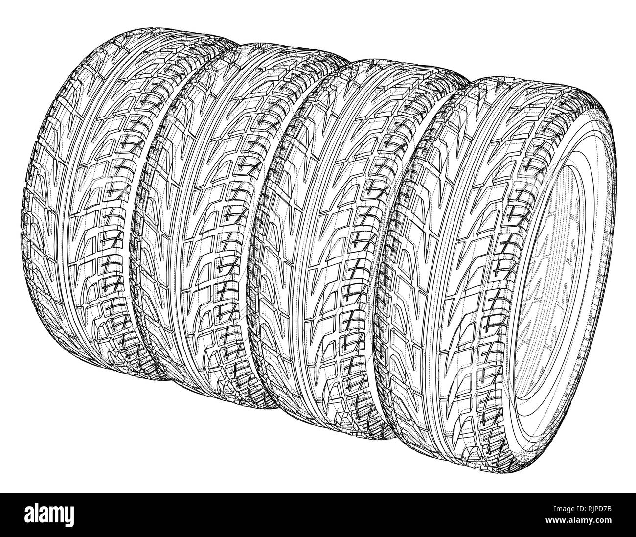 Car tires concept. Vector rendering of 3d Stock Vector Image & Art - Alamy