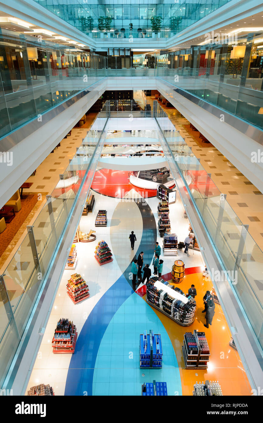 DUBAI, UAE - NOVEMBER 16, 2015: part of the duty-free area in concourse ...