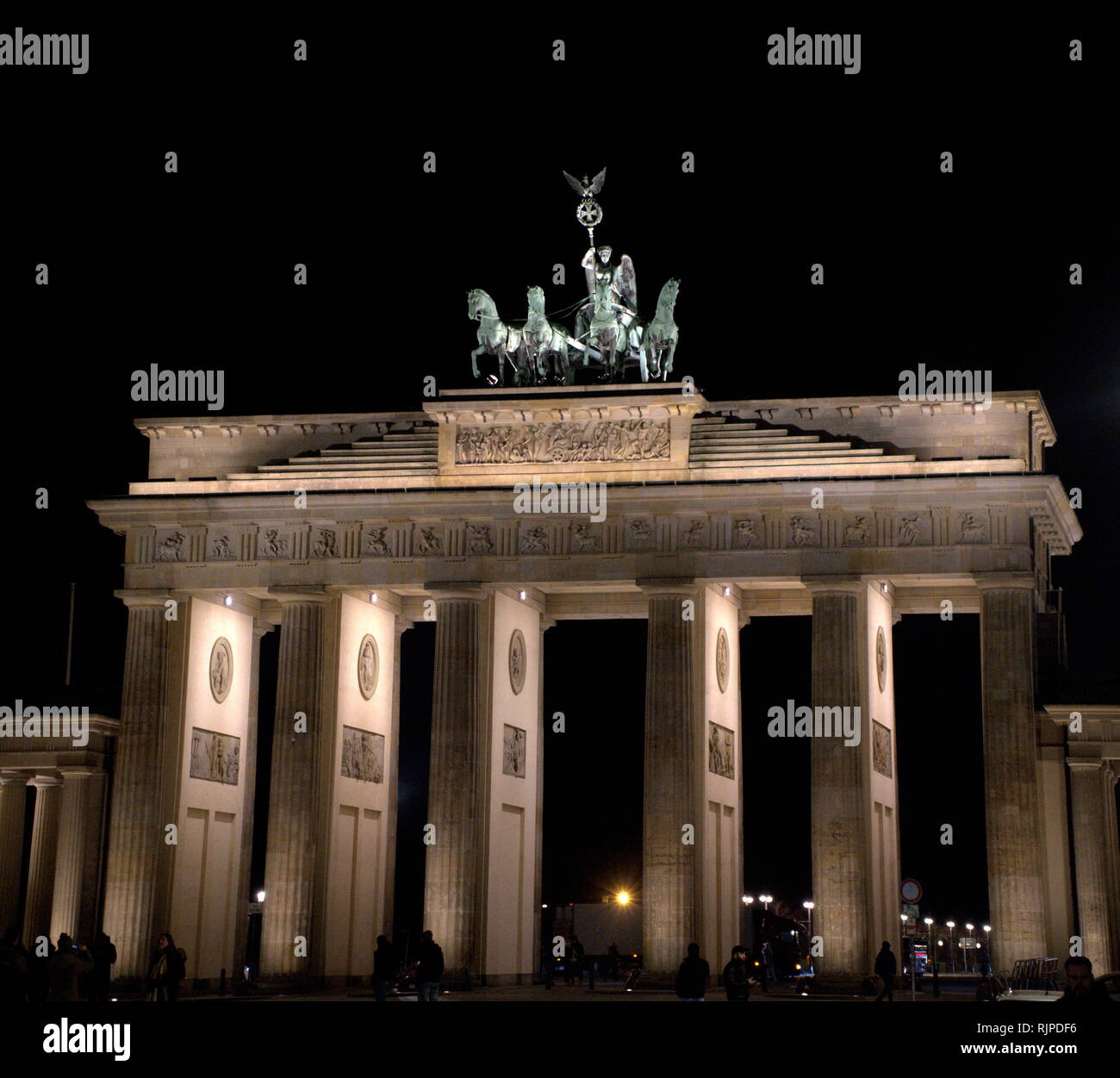 A photograph of the Brandenburg Gate, an 18th-century neoclassical ...