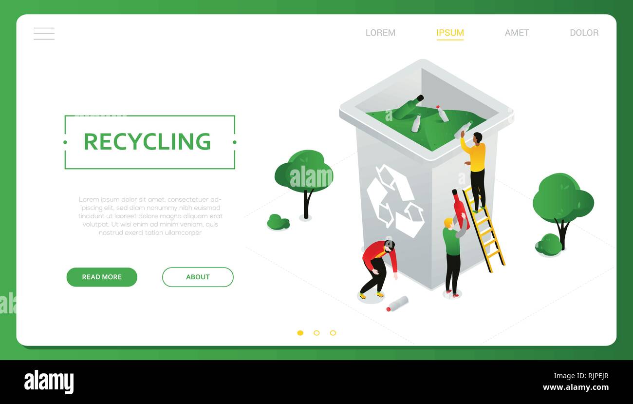 Recycling - modern colorful isometric vector web banner Stock Vector ... Recycling - modern colorful isometric vector web banner Stock Vector ...