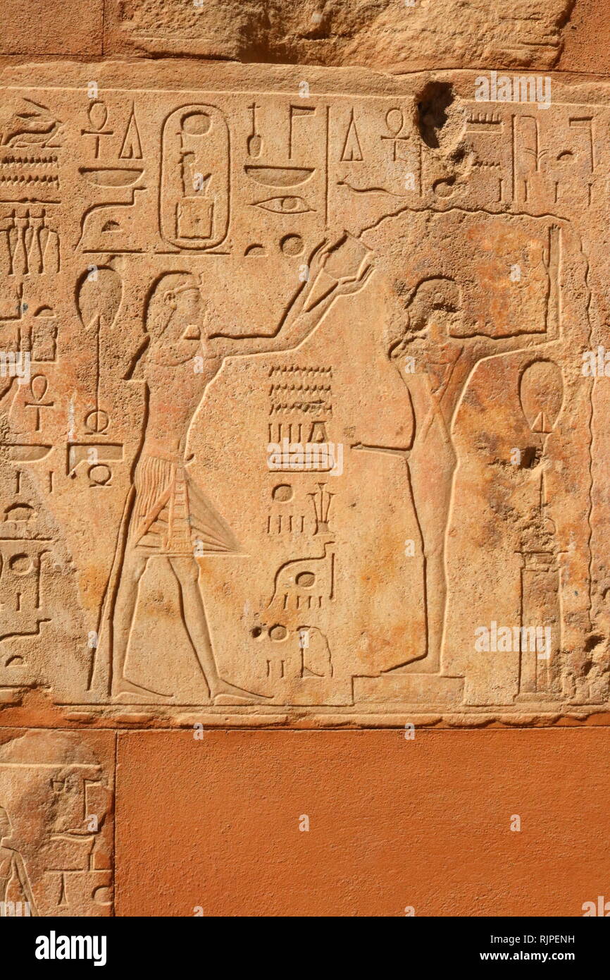 A photograph taken of the Red Chapel of Hatshepsut (the Chapelle Rouge ...