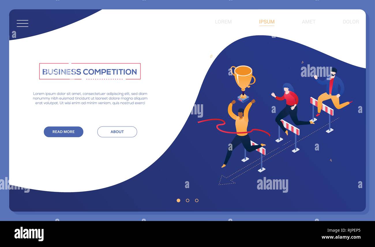 Business competition - modern colorful isometric vector web banner ...